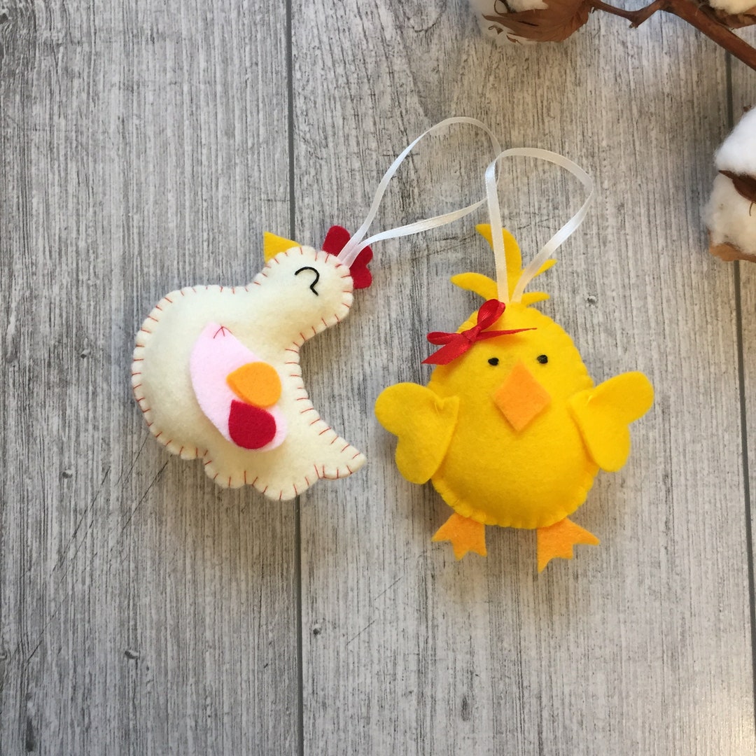 Easter Ornaments Set of 2 Felt Tree Decorations - Etsy