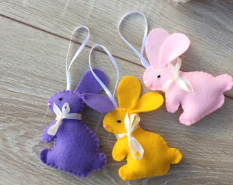 Easter Bunny Ornaments Felt Easter Decor for Home | Etsy
