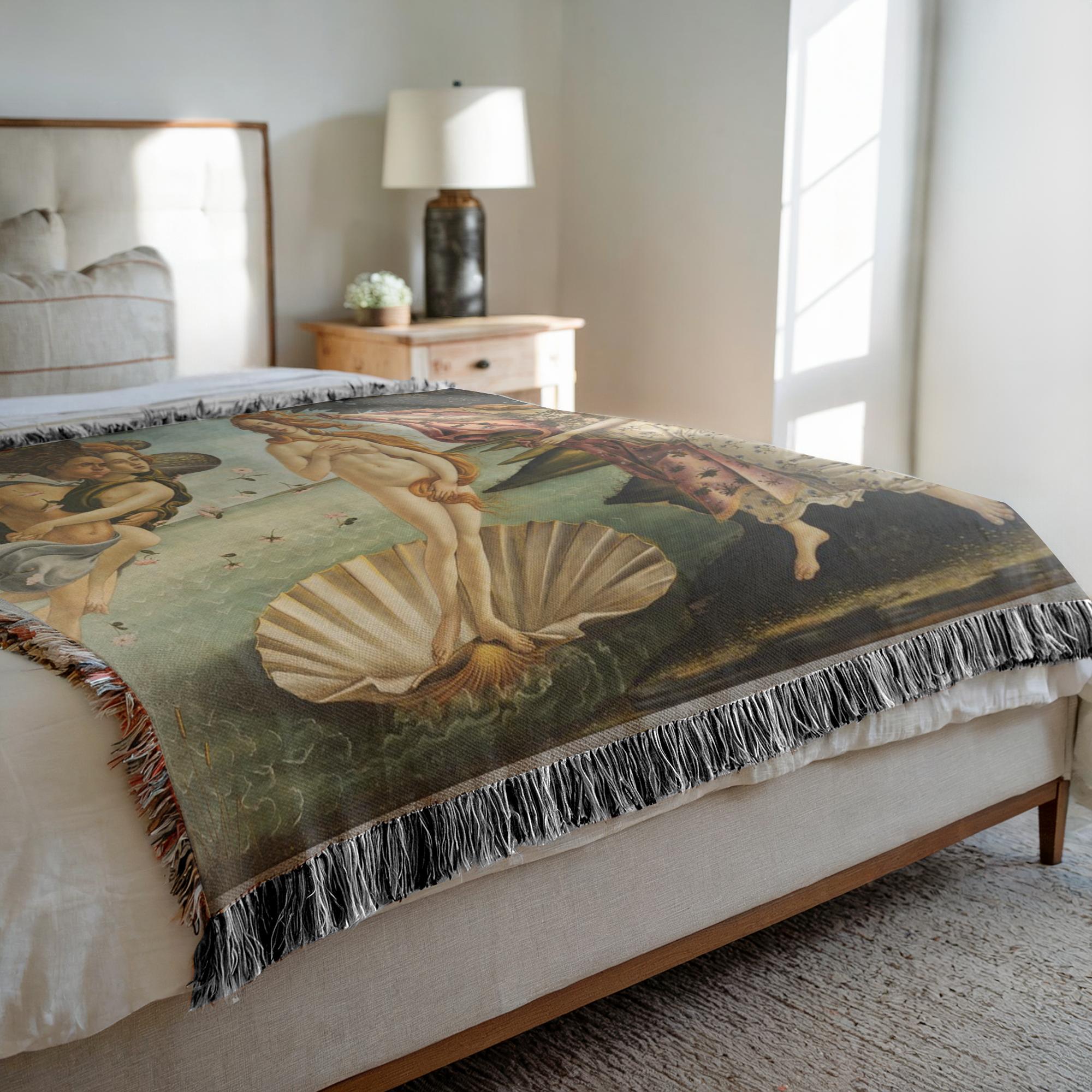 Renaissance Blanket, the Birth of Venus by Botticelli, Woven Cotton ...