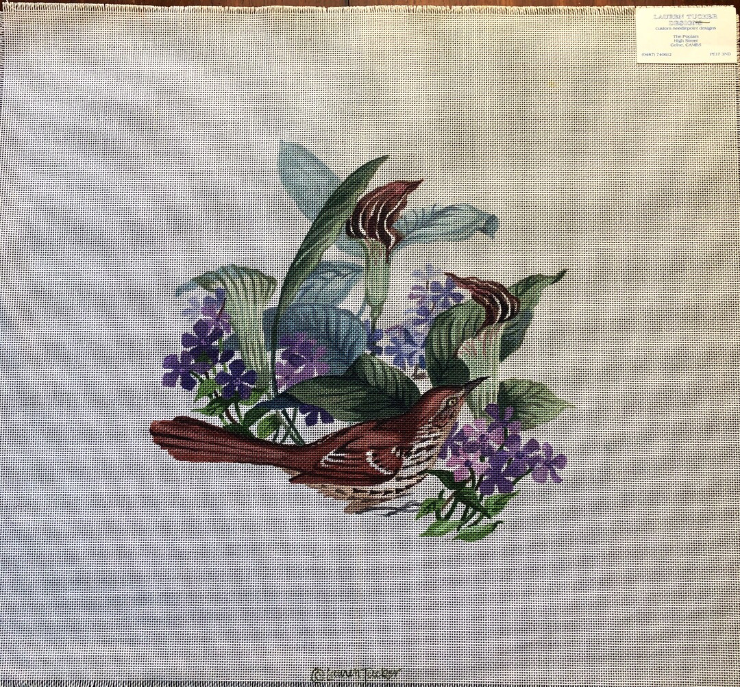 Robin and Violets Needlepoint - Etsy