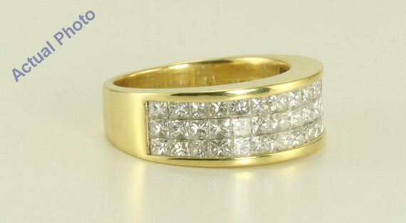 18k Yellow gold Invisible setting Princess cut Diamon… - Gem