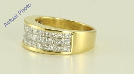 18k Yellow gold Invisible setting Princess cut Diamon… - Gem