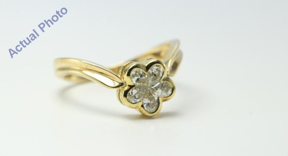 18k Yellow Gold Pear Cut Invisible setting Diamond Fl… - Gem