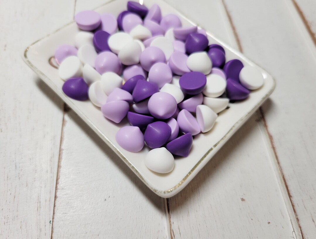 10/25/100pc Grape Soda Chocolate Chips - Rainbow Chips - Flatback Resin ...