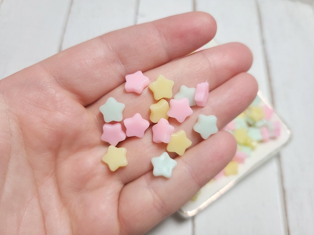 Assorted Pastel Star Cabochons - Flatback Resin - Kawaii Cabochon ...