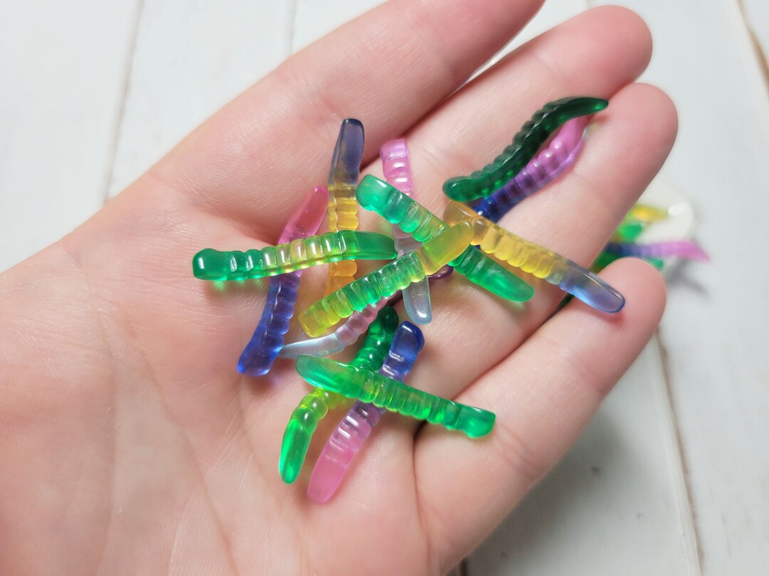Miniature Gummy Worm Cabochons - Flatback Resin - Kawaii Cabochon ...
