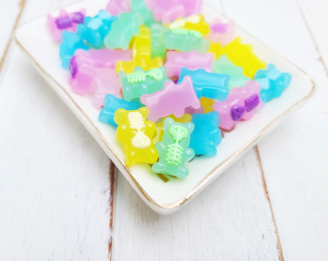 Skeleton Gummy Bear Cabochons - Flatback Resin - Kawaii Cabochon ...
