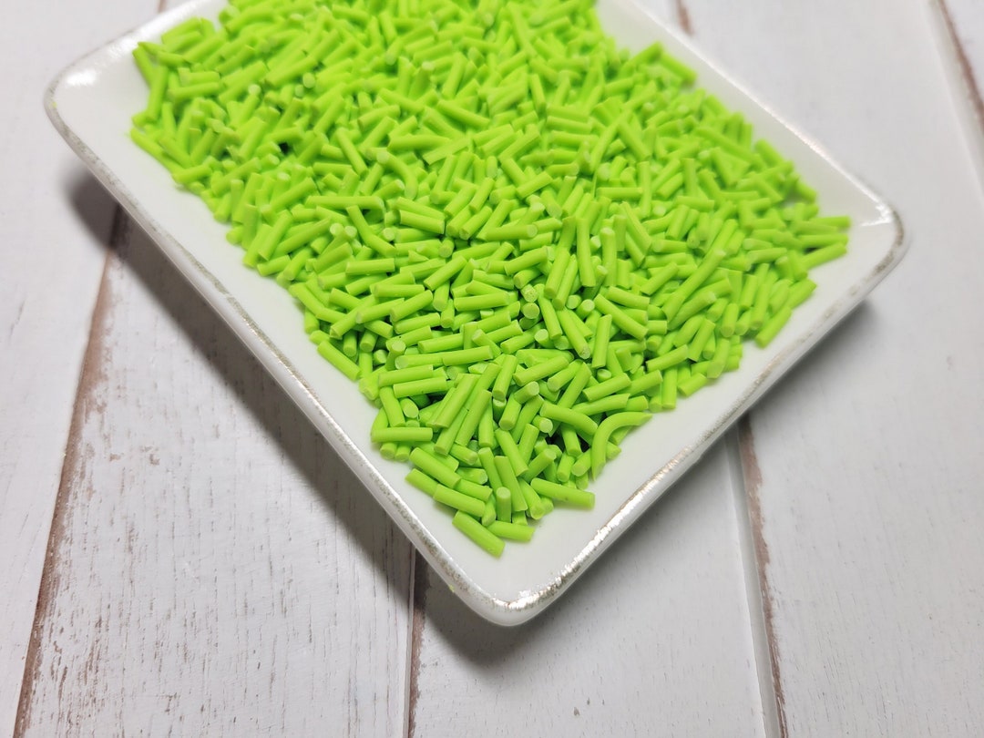 FAKE Acid Green Polymer Clay Sprinkles - Clay Jimmies - Fake Sprinkles ...