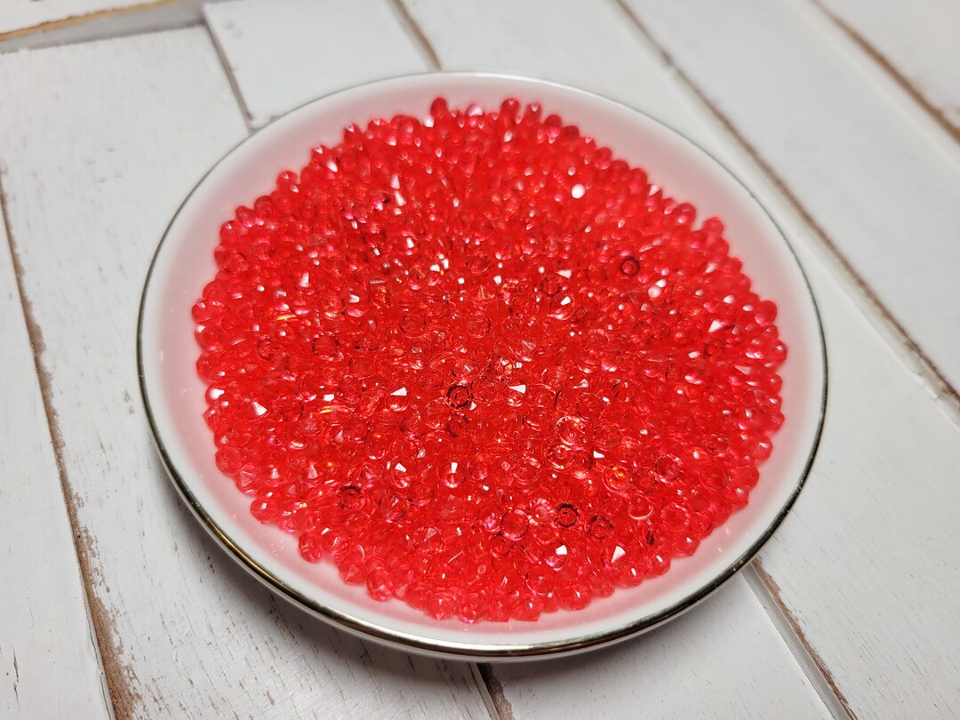 Miniature Red Fake Diamonds - Acrylic Diamonds - Rhinestone Diamonds ...