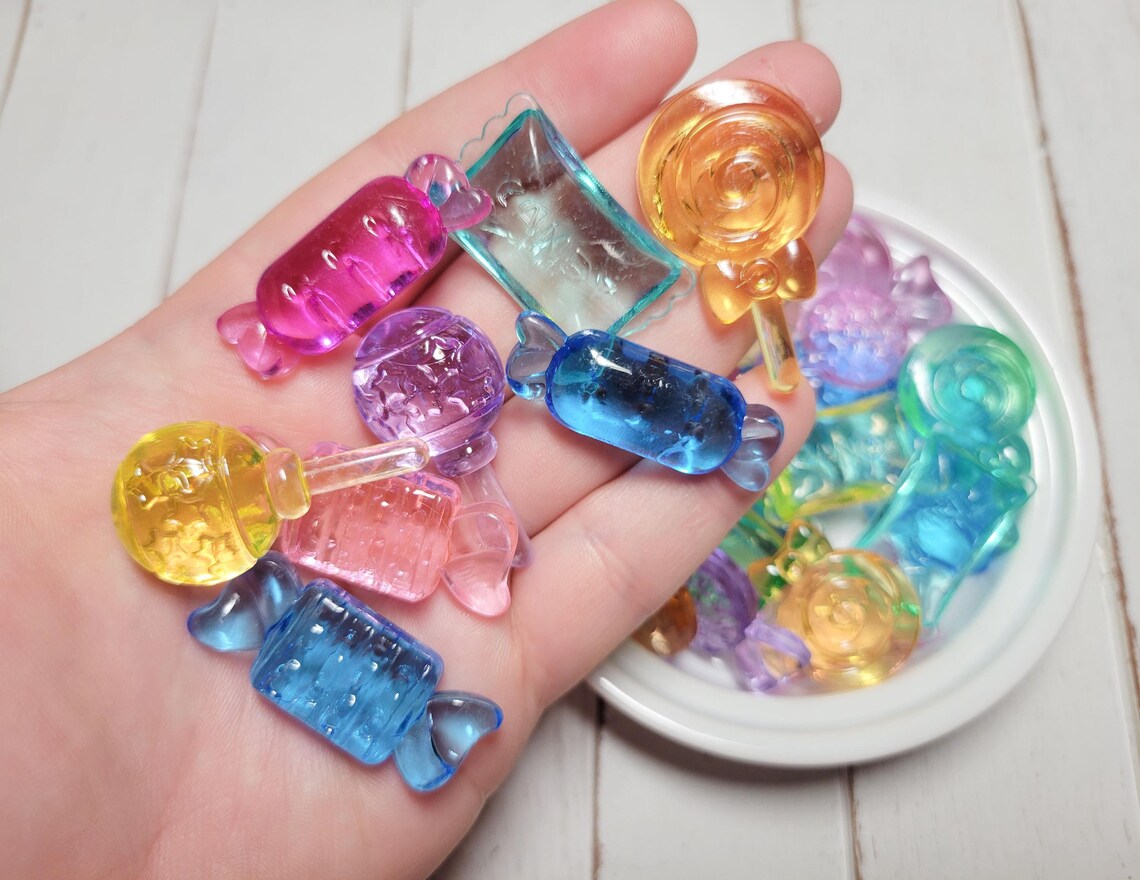 Assorted Colorful Candy Cabochons - Flatback Resin - Kawaii Cabochon ...
