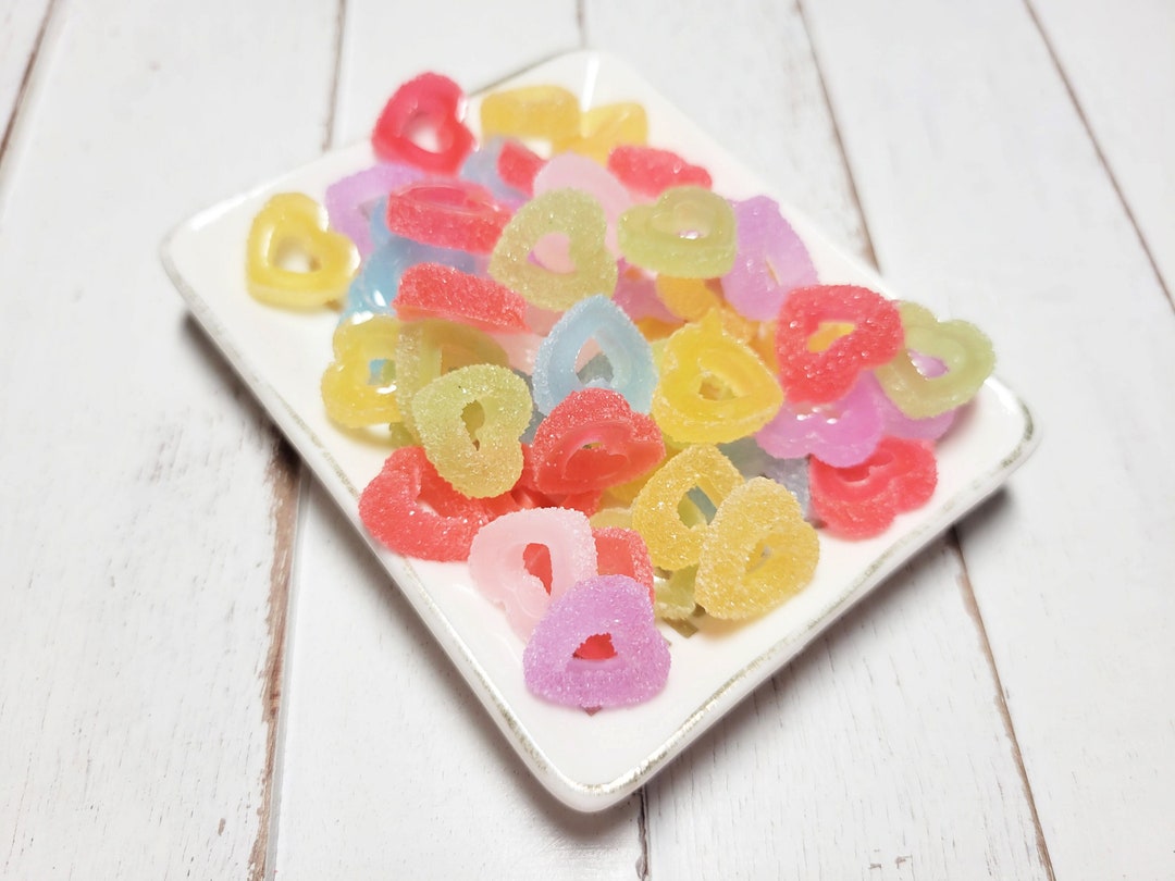 10/25/100pc Assorted Sugared Heart Cabochons - Flatback Resin - Kawaii ...