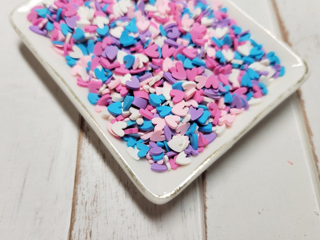 FAKE Purple Heart Mix Clay Sprinkles - Fake Sprinkles - Fake Food ...