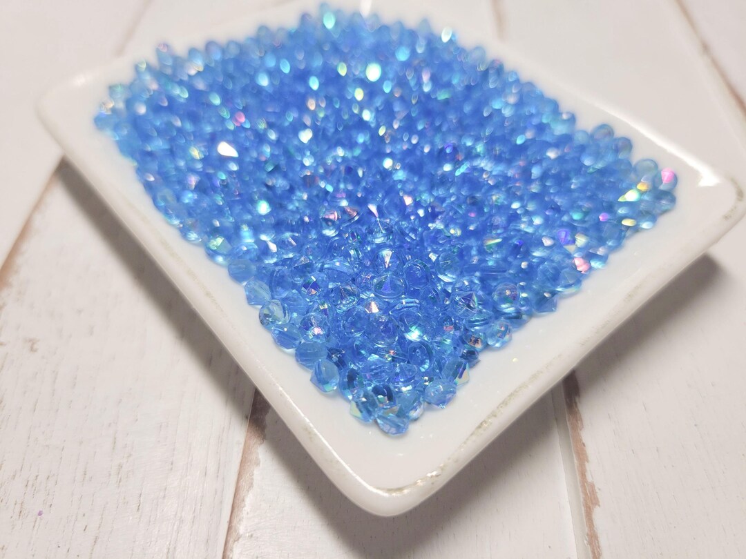 Miniature Dark Blue AB Fake Diamonds - Acrylic Diamonds - Rhinestone ...