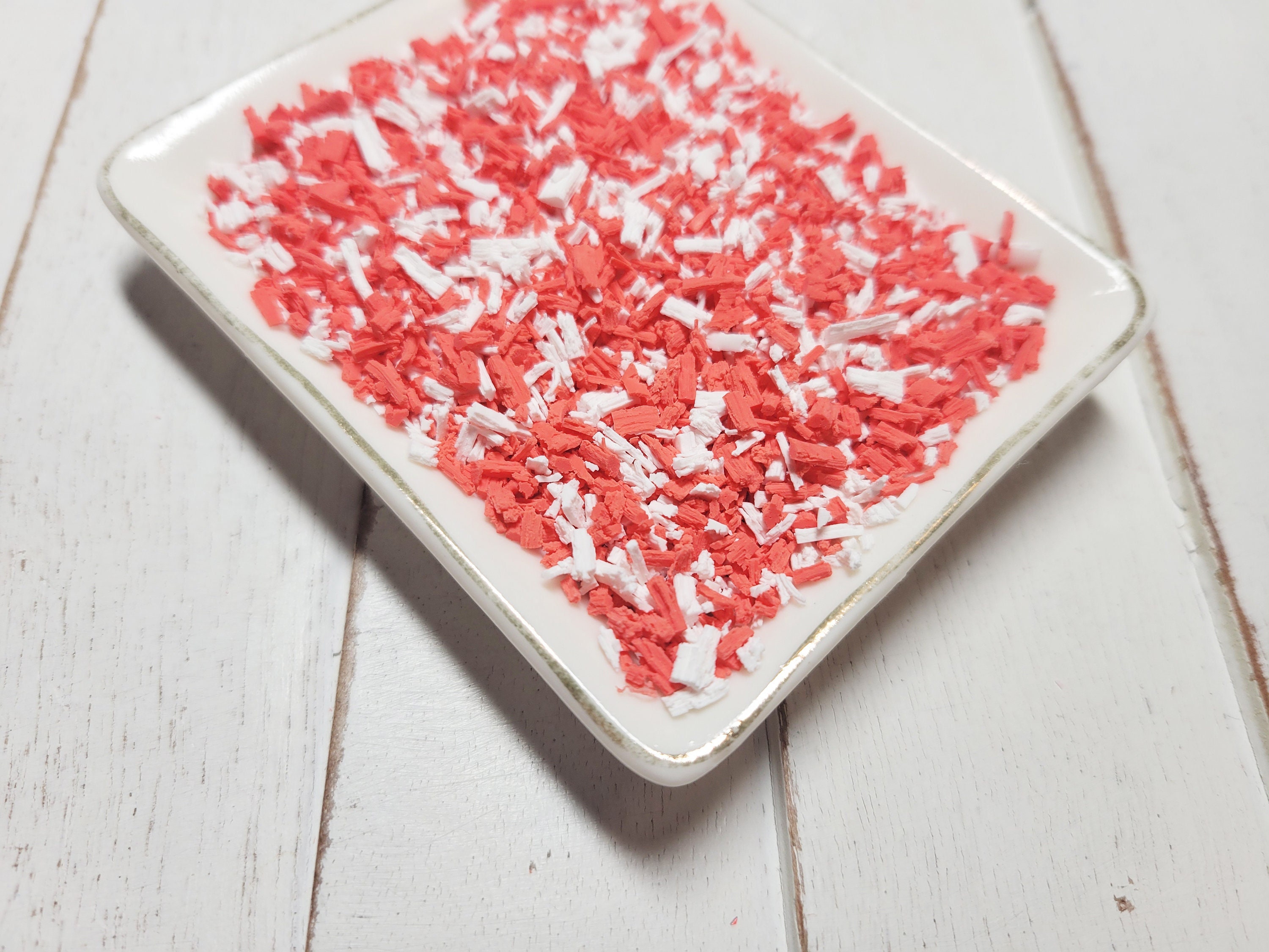 FAKE Peppermint Candy Cane Crumble Clay Crumbs Christmas | Etsy