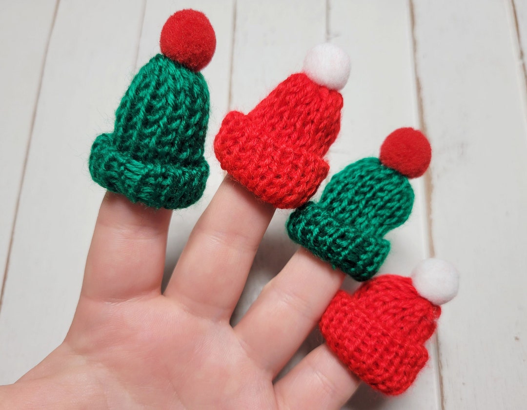 Mini Christmas Hats - Crocheted Hats - Knitted Hats - Christmas Hats ...