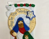 Finished Authentic Bucilla Stocking Kit Joy to the World - Etsy