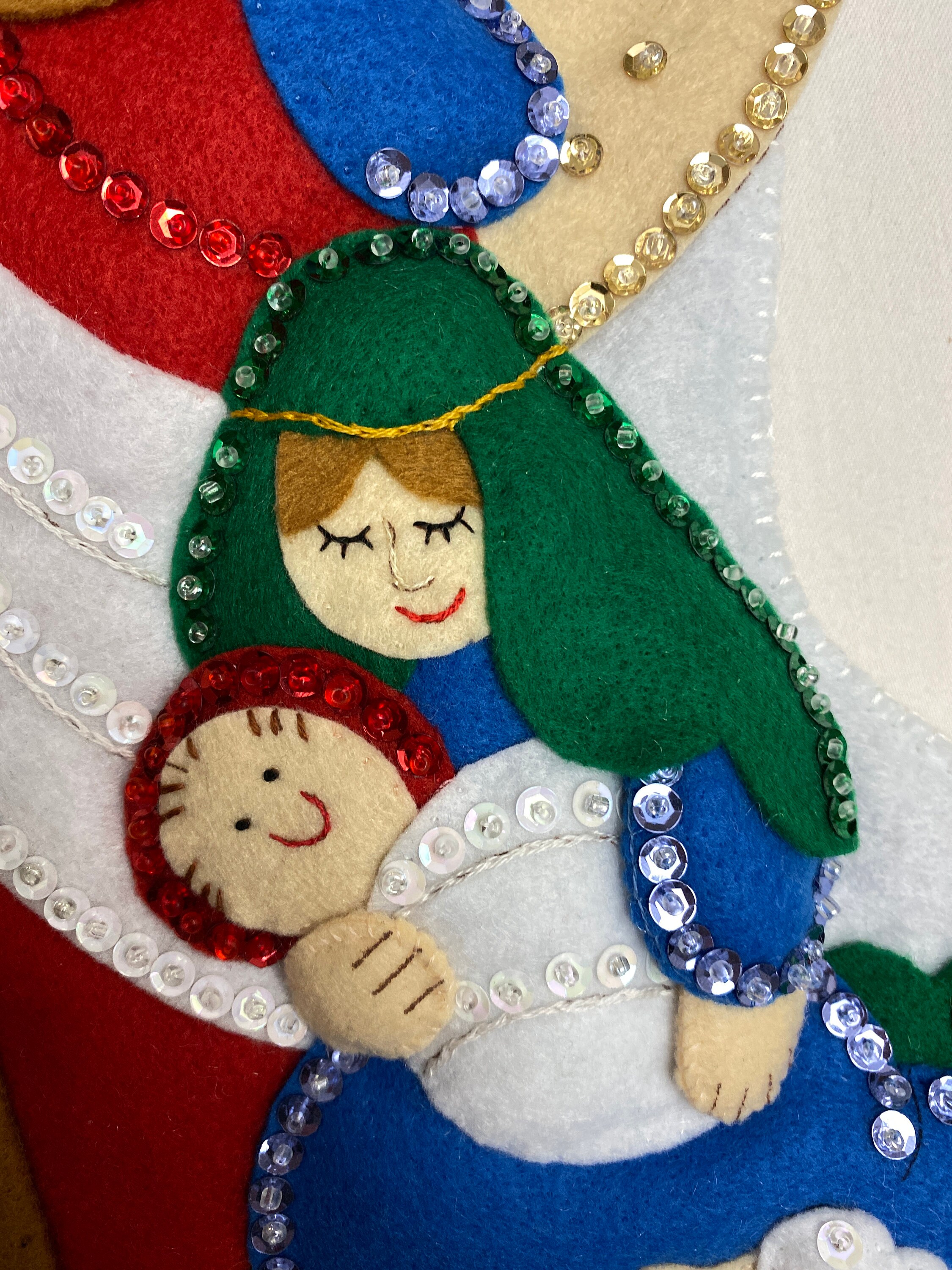 Finished Authentic Bucilla Stocking Kit Joy to the World - Etsy