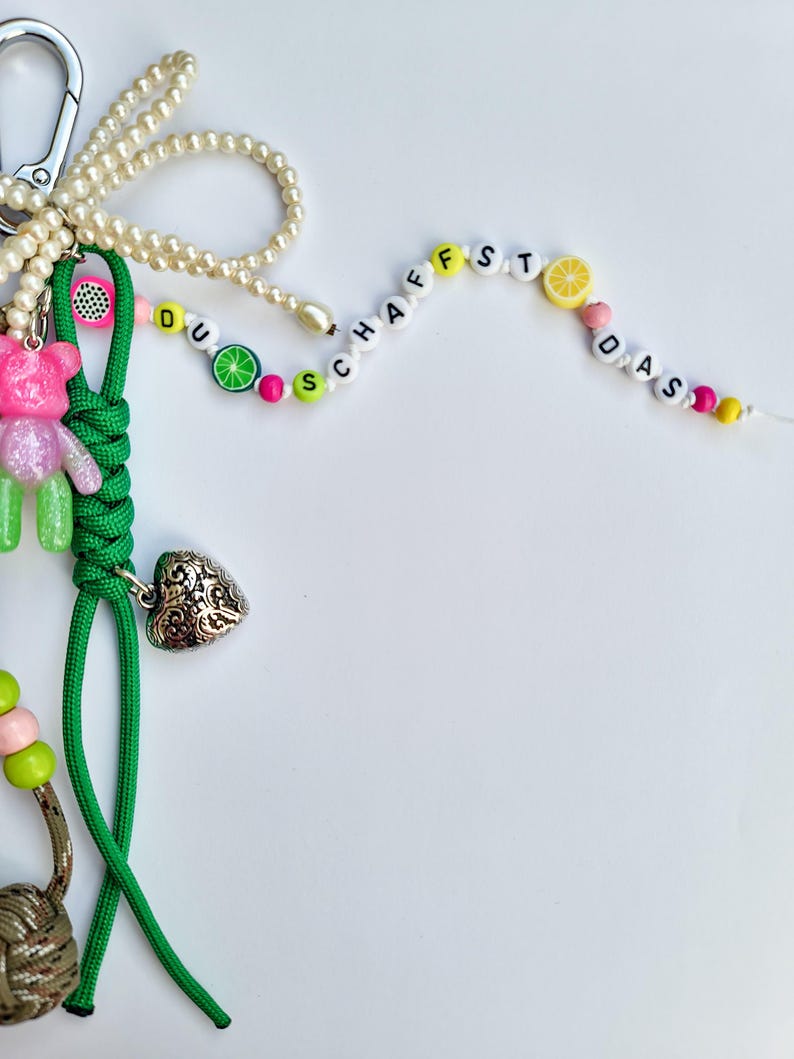 Crocs Shoe Keychain, Gummy Bear, Pearl Bow, German Quote, Bag Charm - Etsy