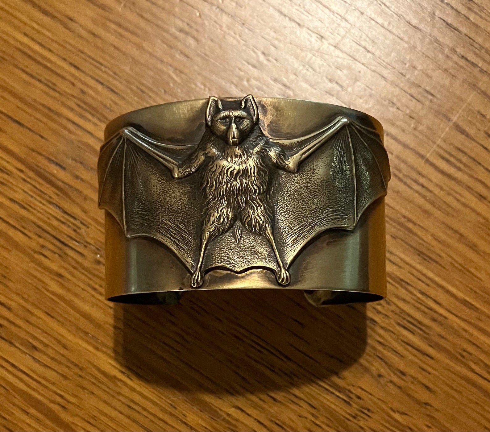 Handmade Gothic Solid Brass Bat Wide Cuff Bracelet - Lucretia - Etsy