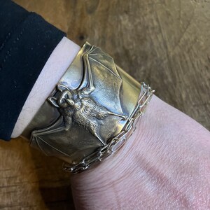 Handmade Gothic Solid Brass Bat Wide Cuff Bracelet - Lucretia - Etsy