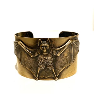 Handmade Gothic Solid Brass Bat Wide Cuff Bracelet - Lucretia - Etsy