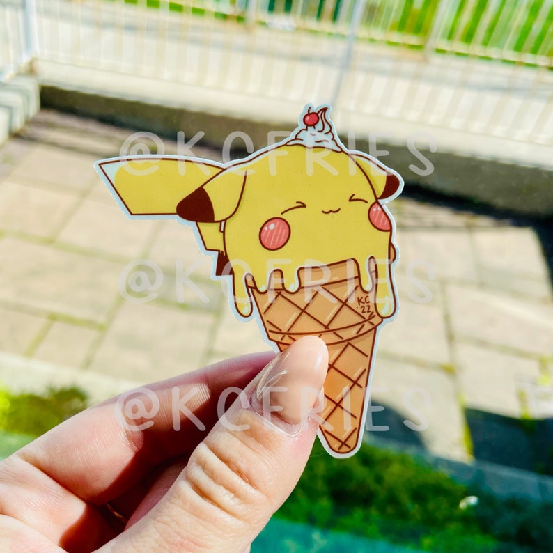 Pikachu Ice Cream Sticker - Etsy