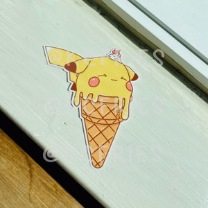 Pikachu Ice Cream Sticker - Etsy