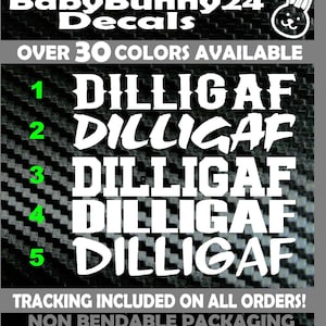 D.I.L.L.I.G.A.F Vertical Windshield Vinyl Decal Sticker Car Truck ...