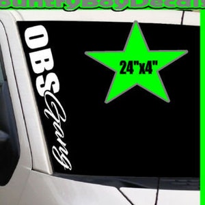 OBS Gang 24x4 Vertical Windshield VINYL DECAL Sticker Truck Stance ...