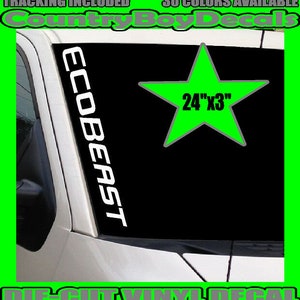 Ecobeast 24" Vertical Windshield VINYL DECAL Sticker Eco Truck Car ...