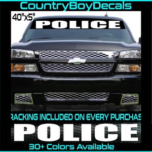 POLICE 40"x5" Windshield Vinyl Decal Sticker Law Enforcement Diesel ...