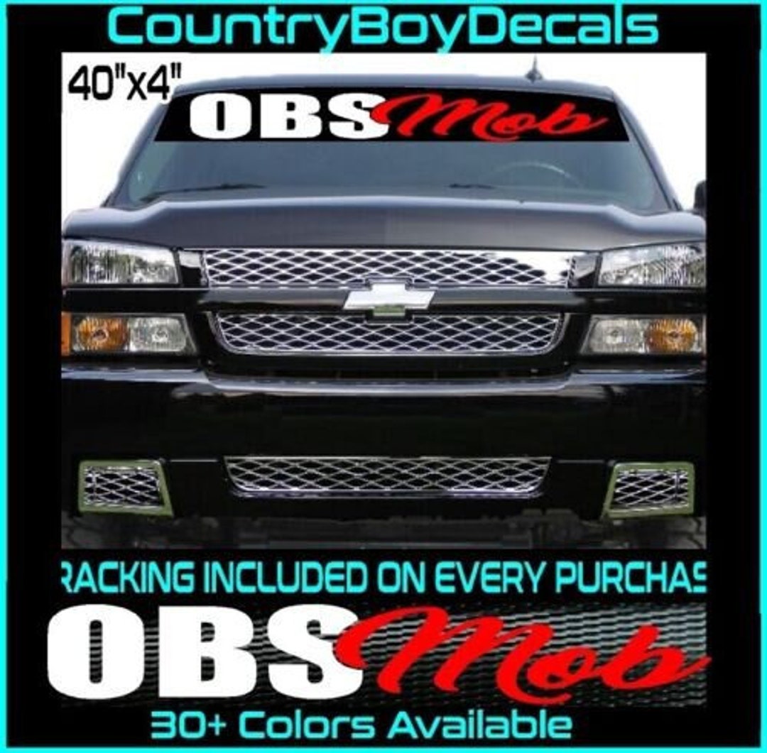 OBS Mob 40" Vinyl Decal Sticker Truck Old Body Style Side Step Low ...