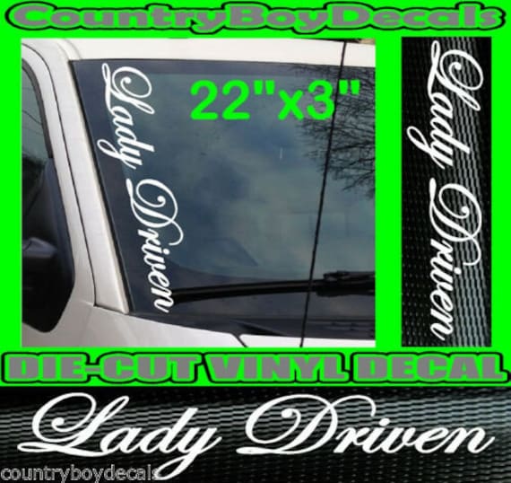 LADY DRIVEN Vertical Truck Windshield Vinyl Side Decal Sticker | Etsy