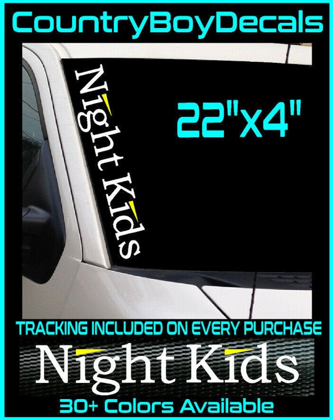 NIGHT KIDS 22" Windshield Vinyl Decal Sticker Jdm Car Initial D Boost ...