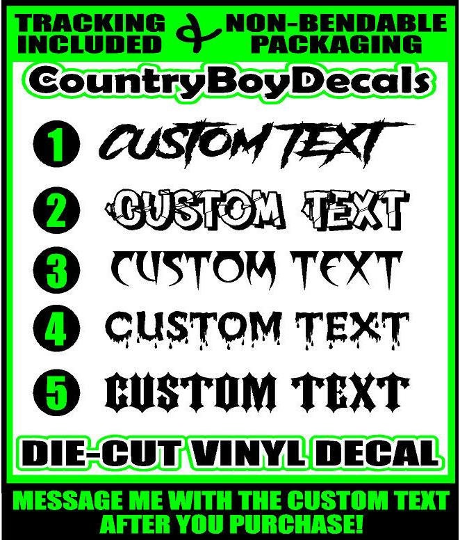 CUSTOM TEXT 42" Windshield BROW Vinyl Decal Sticker Personalized Truck ...