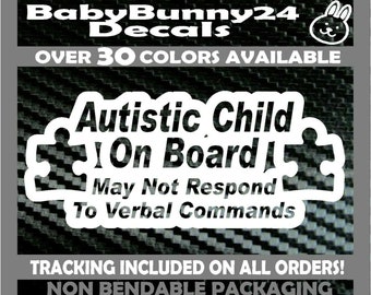 Autistic Passenger on Board Car Sign, Autistic Child on Board Sign ...