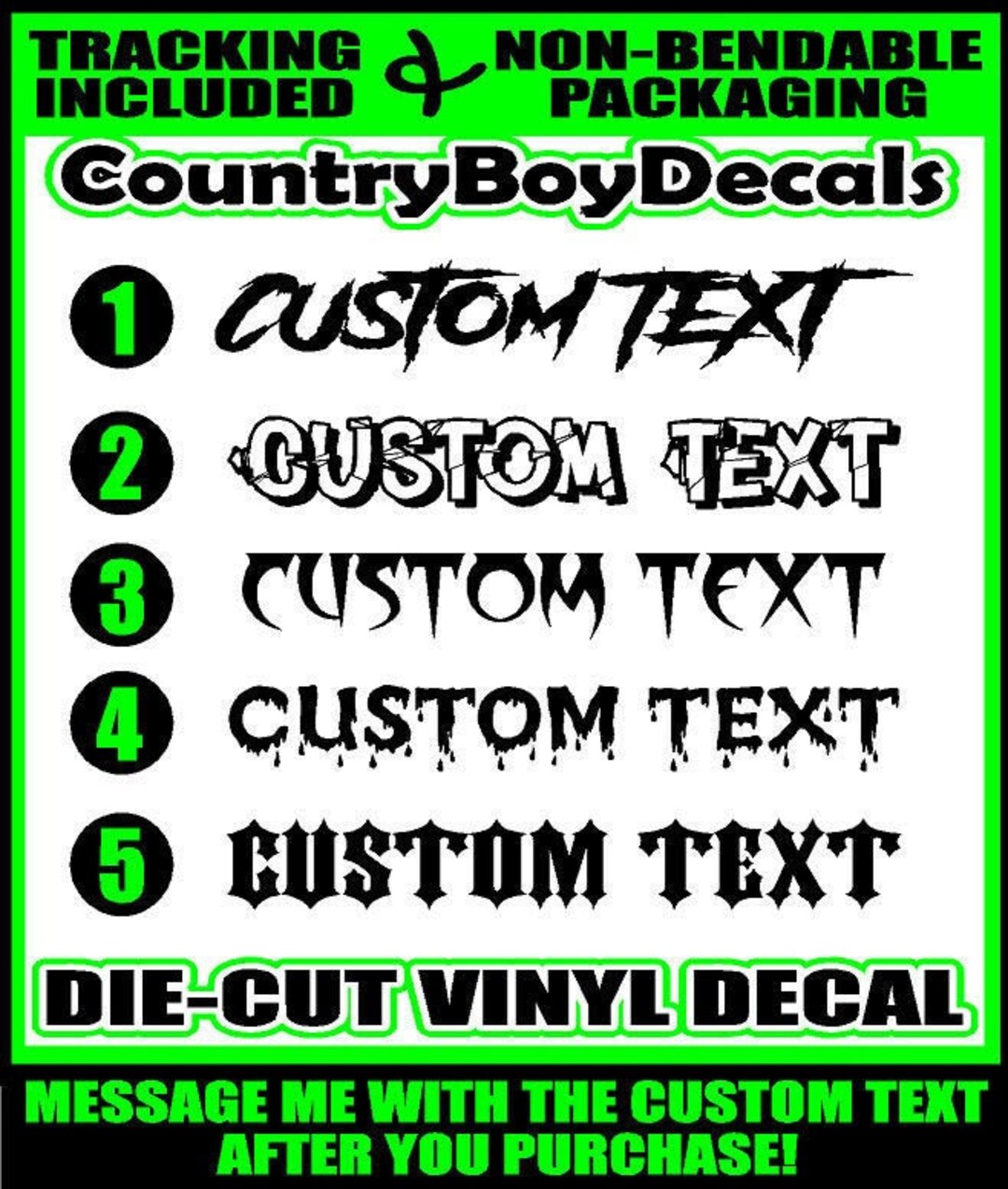 CUSTOM TEXT 42" Windshield BROW Vinyl Decal Sticker Personalized Truck ...