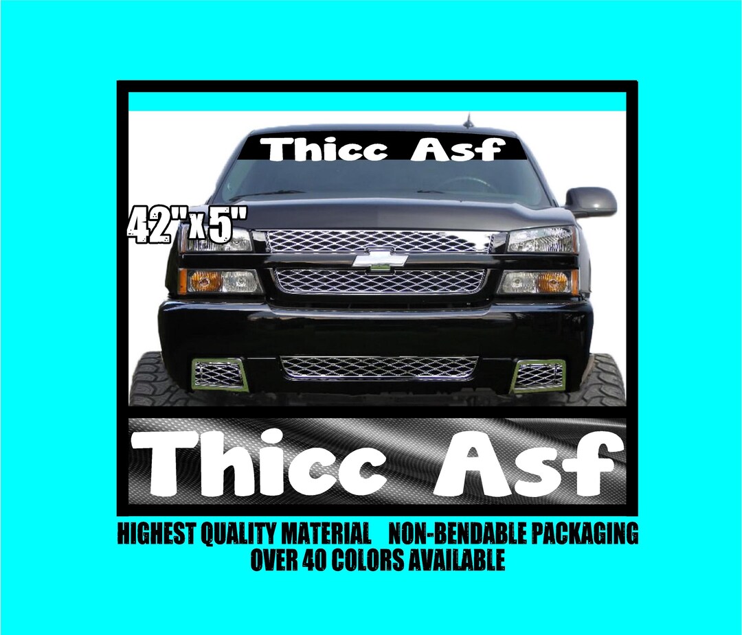 THICC ASF Vinyl Decal 42"x5" Window Sticker Diesel Truck Turbo Boost ...