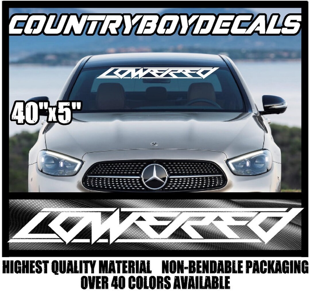 LOWERED Vinyl Decal 40" Sticker Vertical Windshield LOW Stance Truck ...