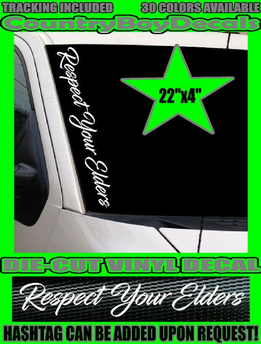 RESPECT Your Elders 24" Vinyl Decal Sticker Truck Car Turbo Boost ...