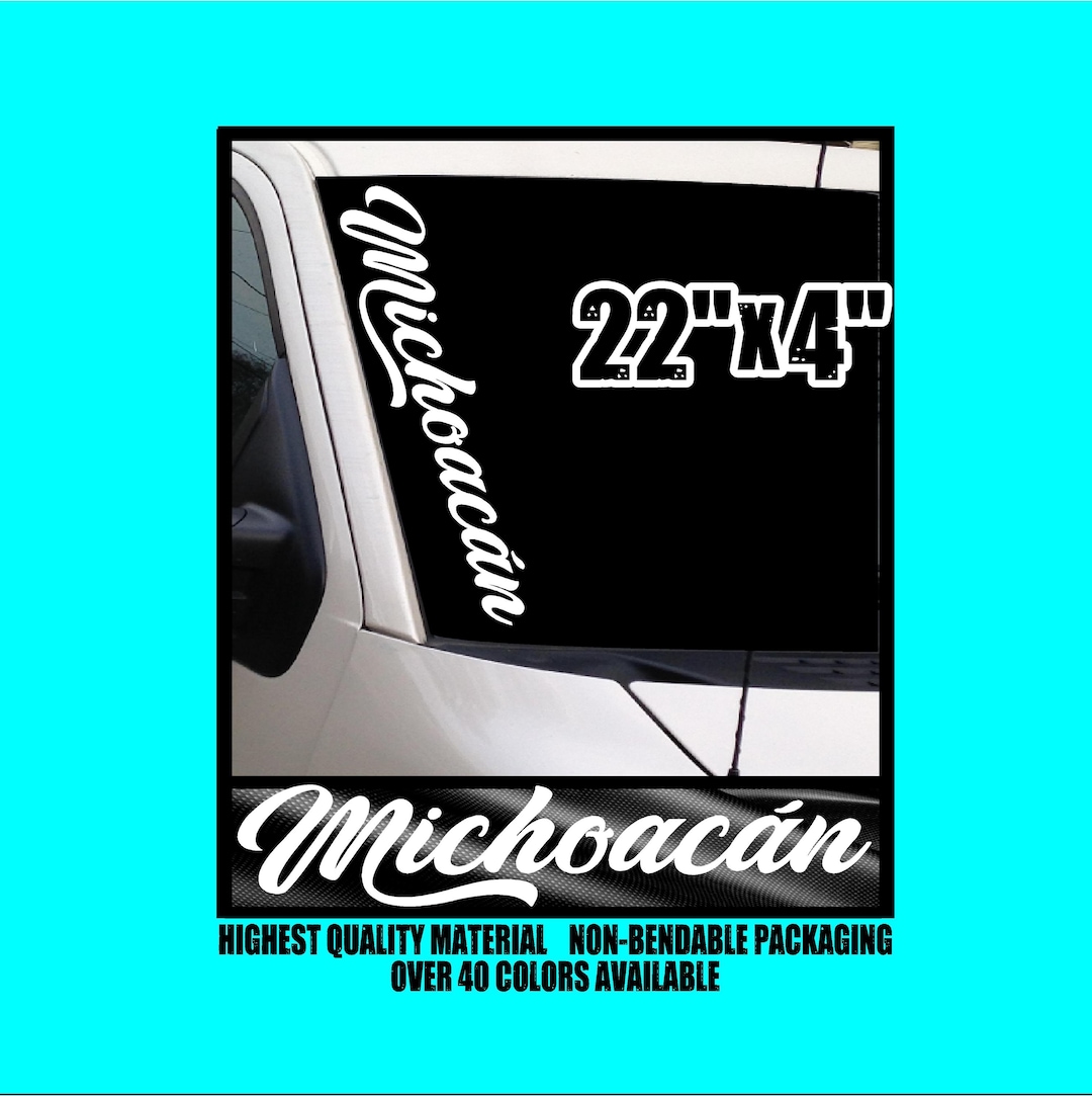 Michoacán 22" Vinyl Decal Sticker Window Windshield Pillar Mexico ...