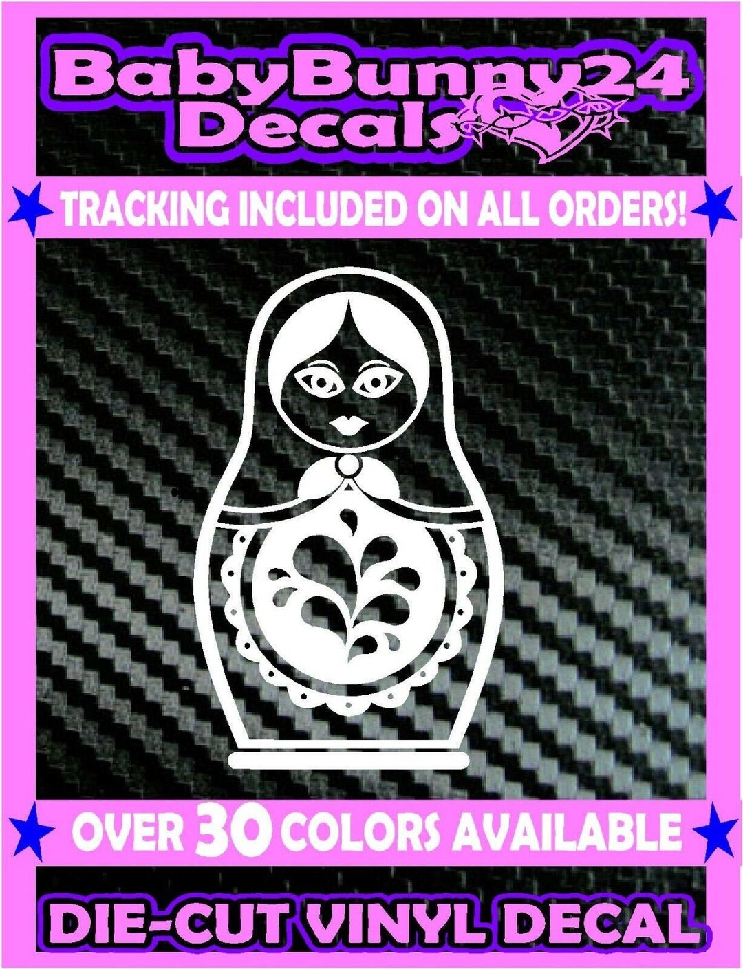 Russian Nesting Doll Matryoshka Vinyl Decal Sticker Laptop Car Truck ...