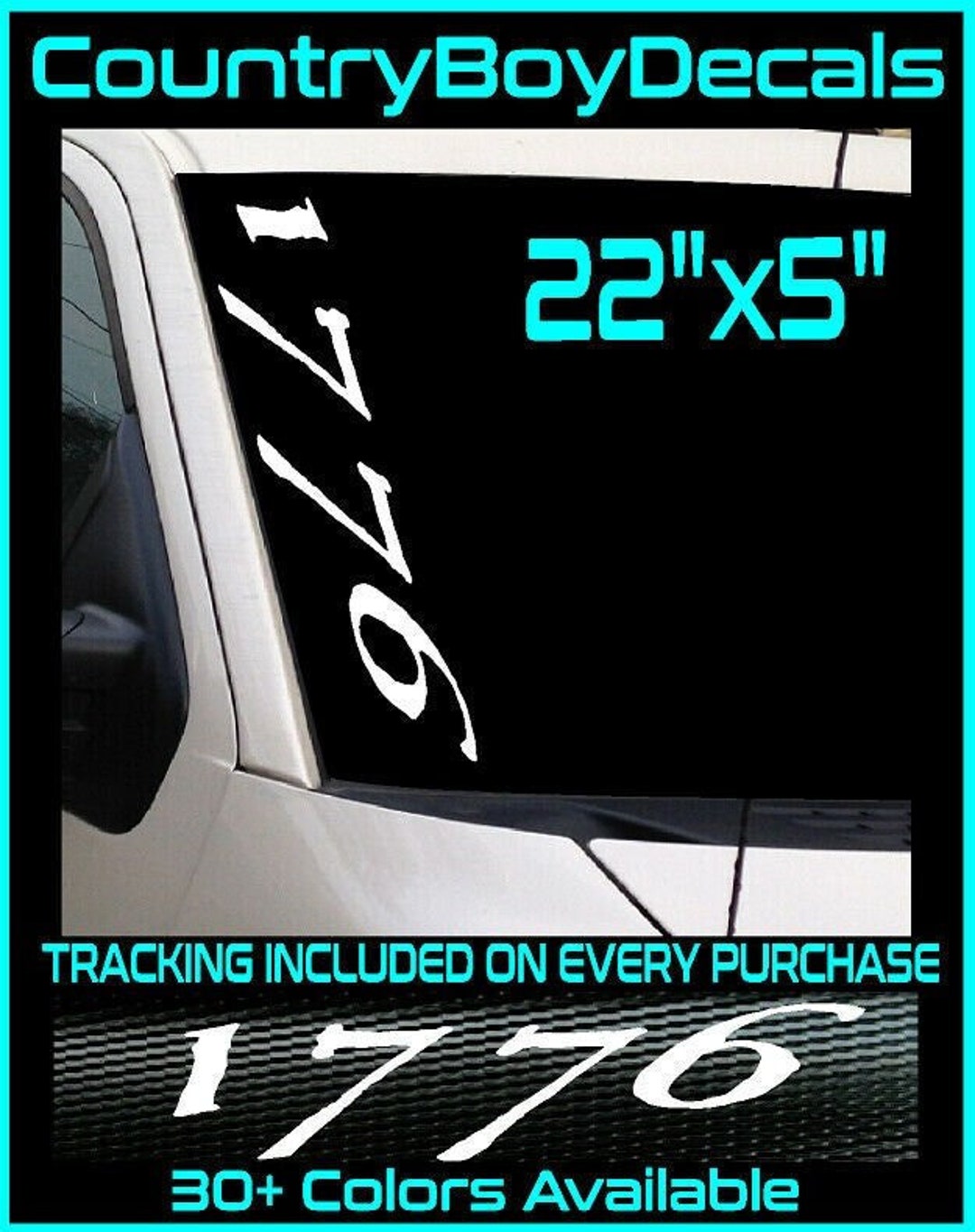 1776 Vinyl Decal Windshield Sticker Truck Car Brandon 2nd Trump ...