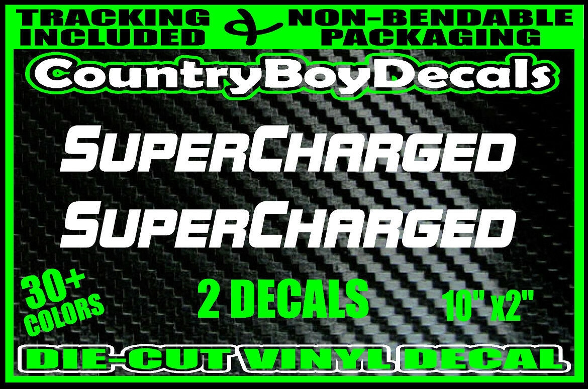 Supercharged 2 DECALS Vinyl Decal Sticker Car Truck Diesel Turbo Boost ...