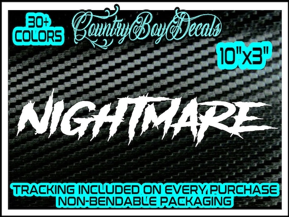 NIGHTMARE Vinyl Decal Sticker JDM Car Diesel Truck Lifted | Etsy