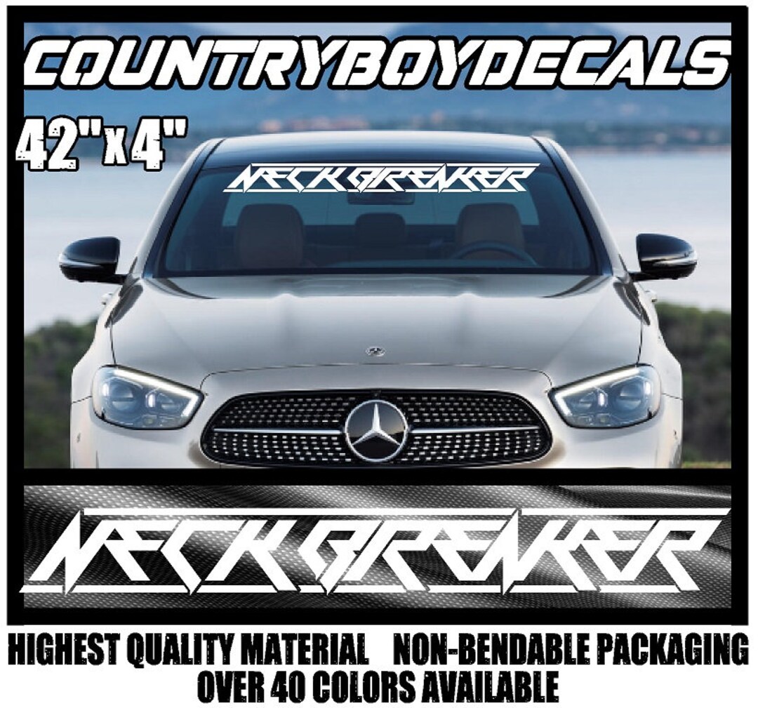 NECK BREAKER 42" X 4" Vinyl Decal Windshield Sticker JDM Car Turbo ...