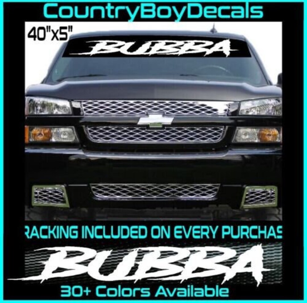 BUBBA 40" Windshield Vinyl Decal Diesel Truck JDM Euro Car Turbo Boost ...