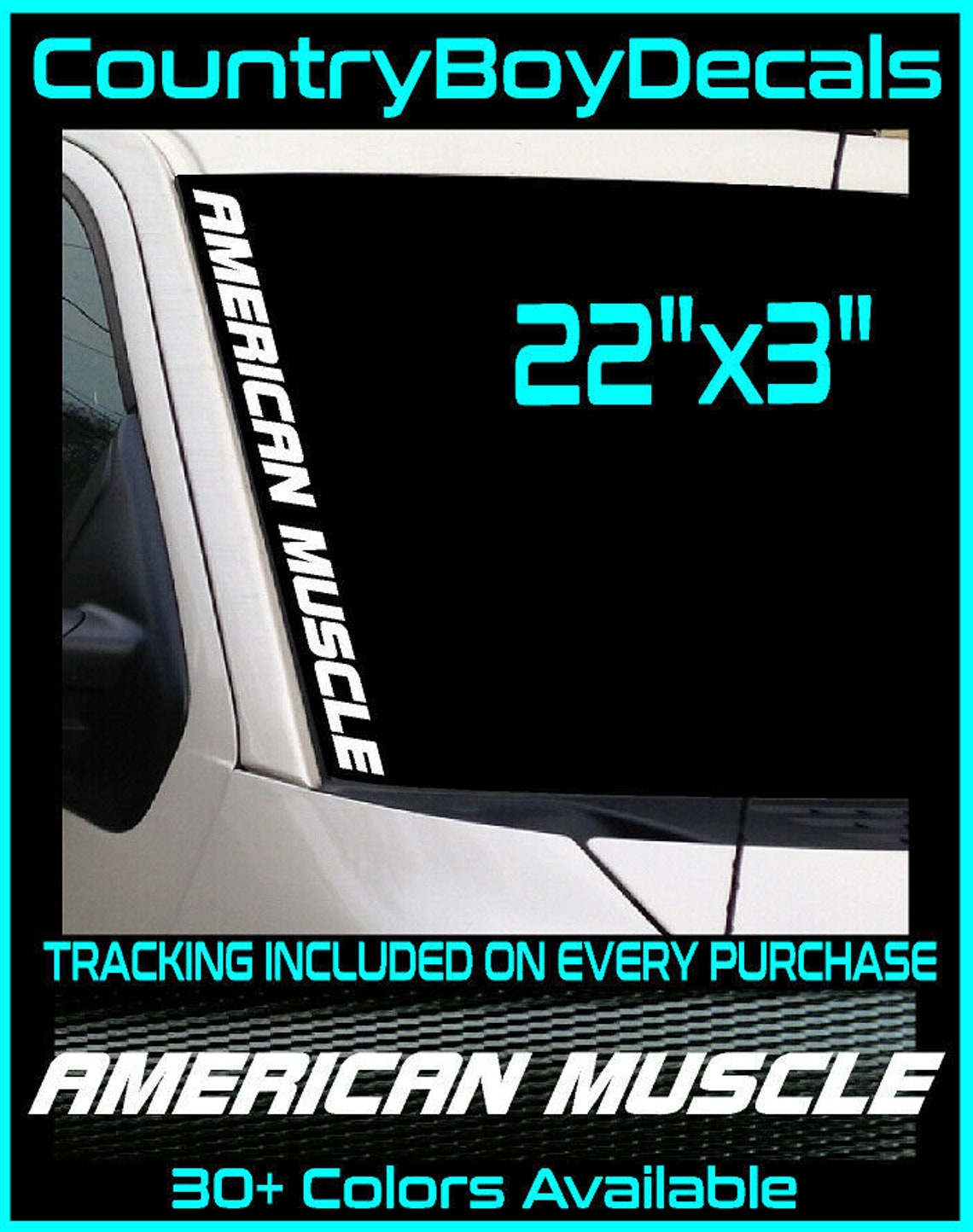 AMERICAN MUSCLE 22 Windshield Vinyl Decal Sticker Turbo - Etsy