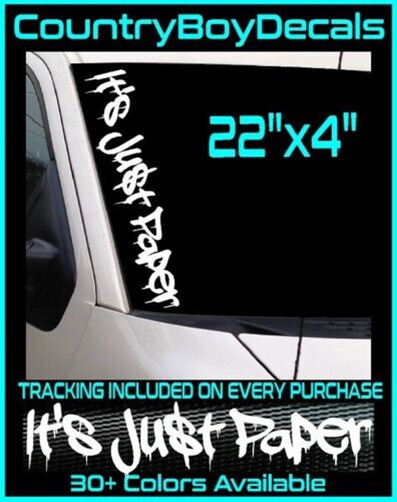 IT'S JUST PAPER 22 Vinyl Decal Sticker Diesel Truck Cash Money Turbo ...