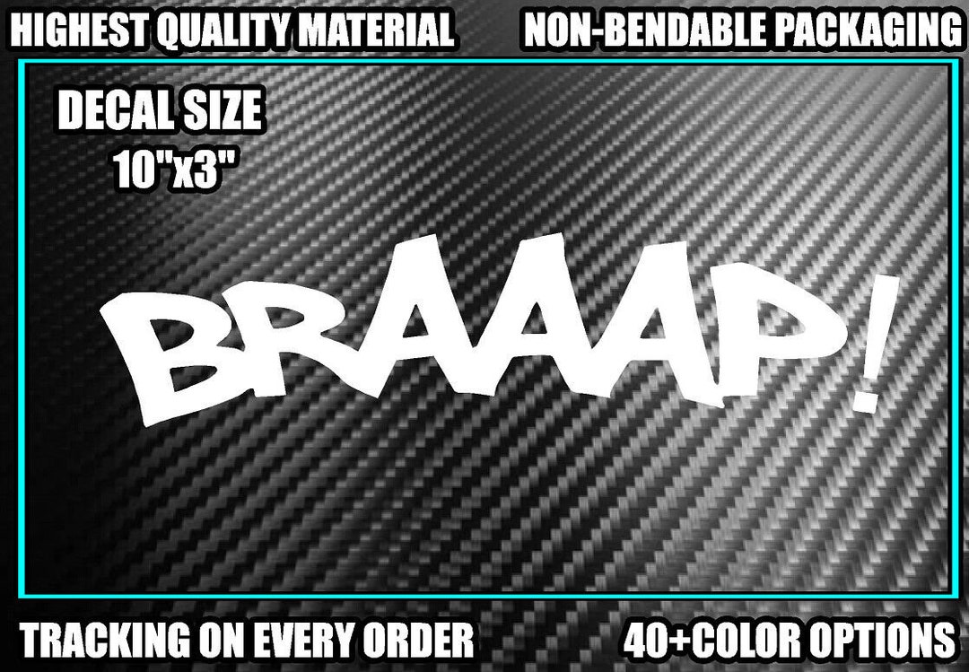 BRAAAP 10" Vinyl Decal Sticker Dirt Bike Motocross Snowmobile Truck Car ...